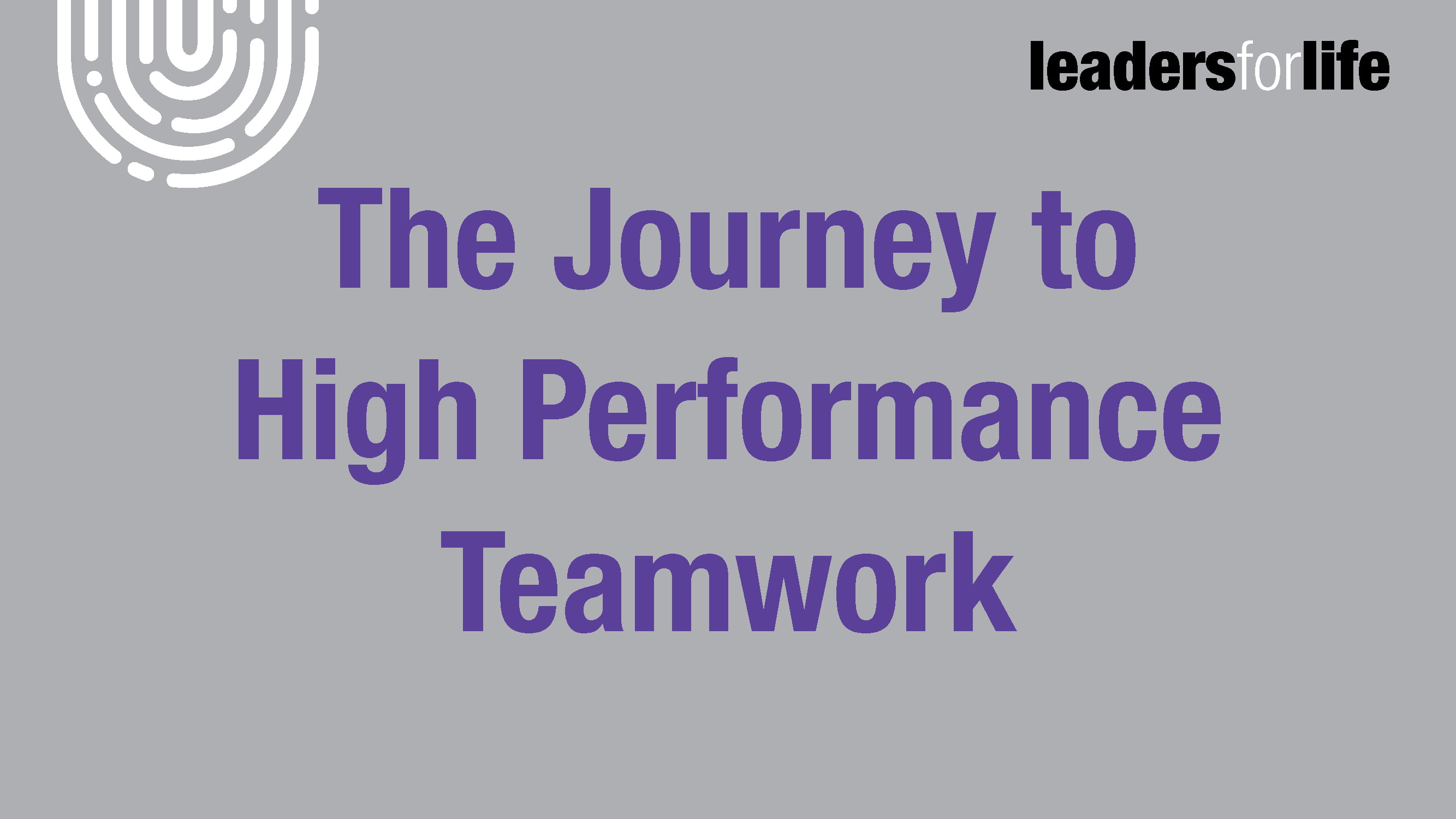 Journey to High Performance Teamwork - the human enterprise